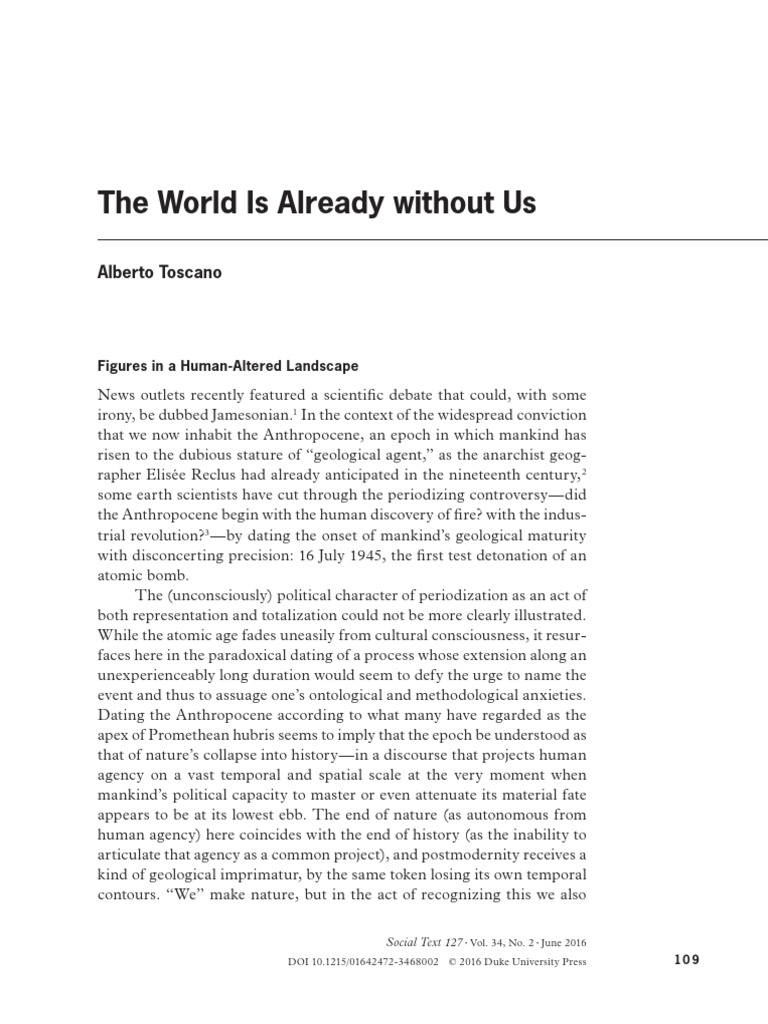 The Anthropocene and Human Agency | PDF