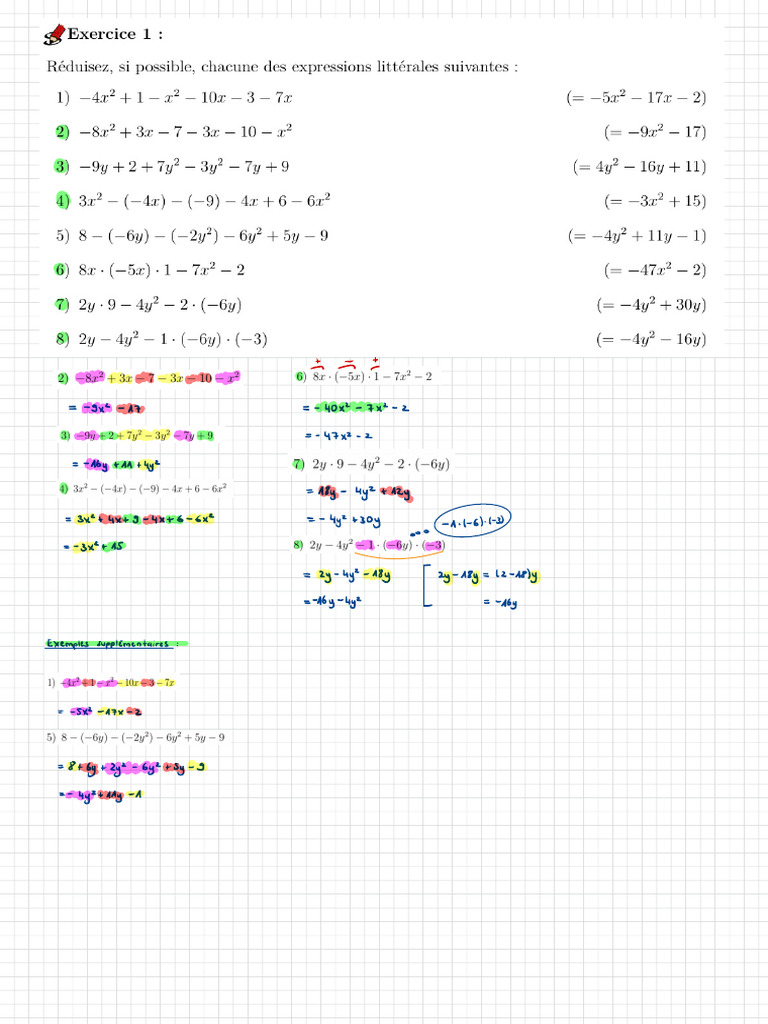 CH 1 - Exercices Corrigés | PDF