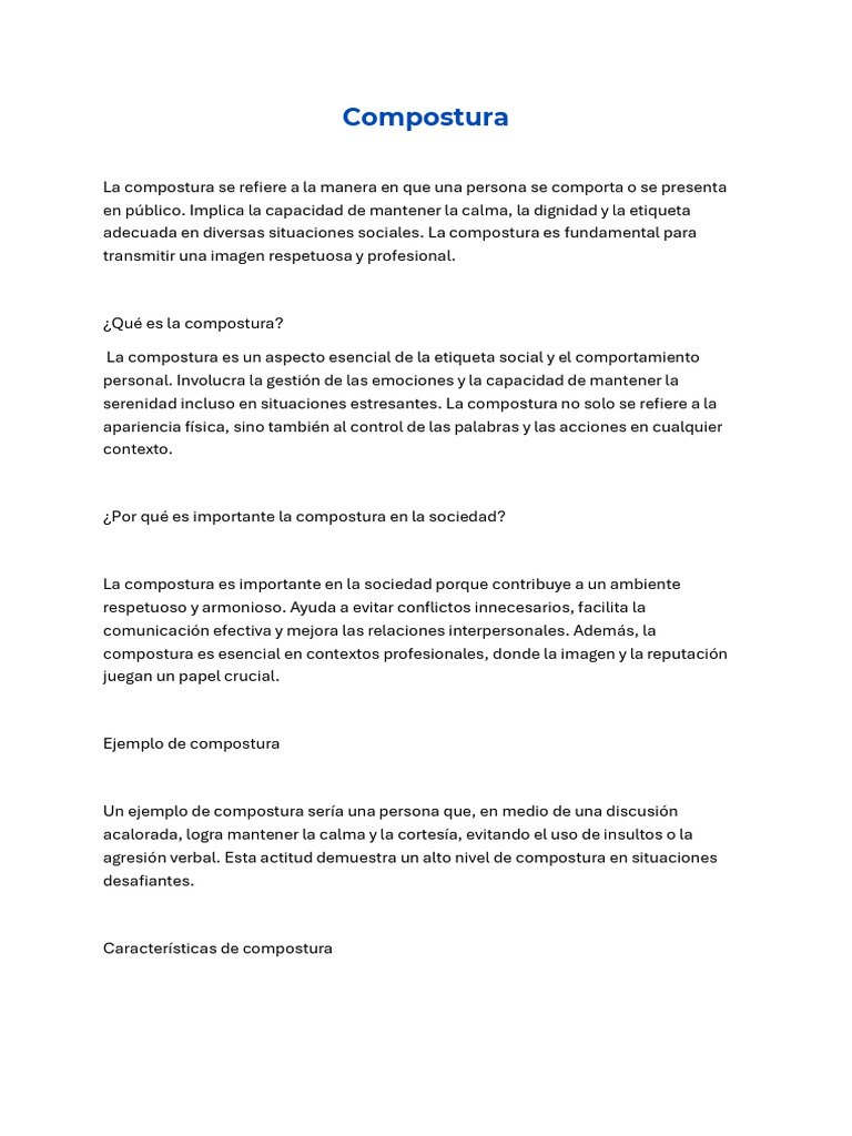 Compostura | PDF