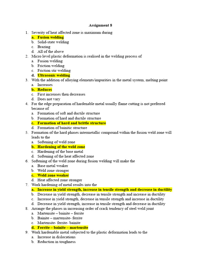 Welding Processes Quiz | PDF
