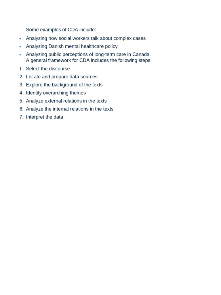 Some Examples of CDA Include | PDF