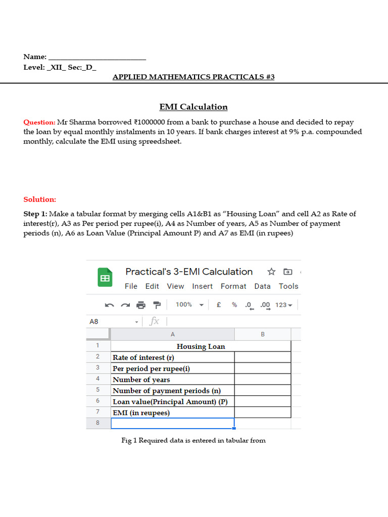 Practical 3-EMI Calculation (3) | PDF