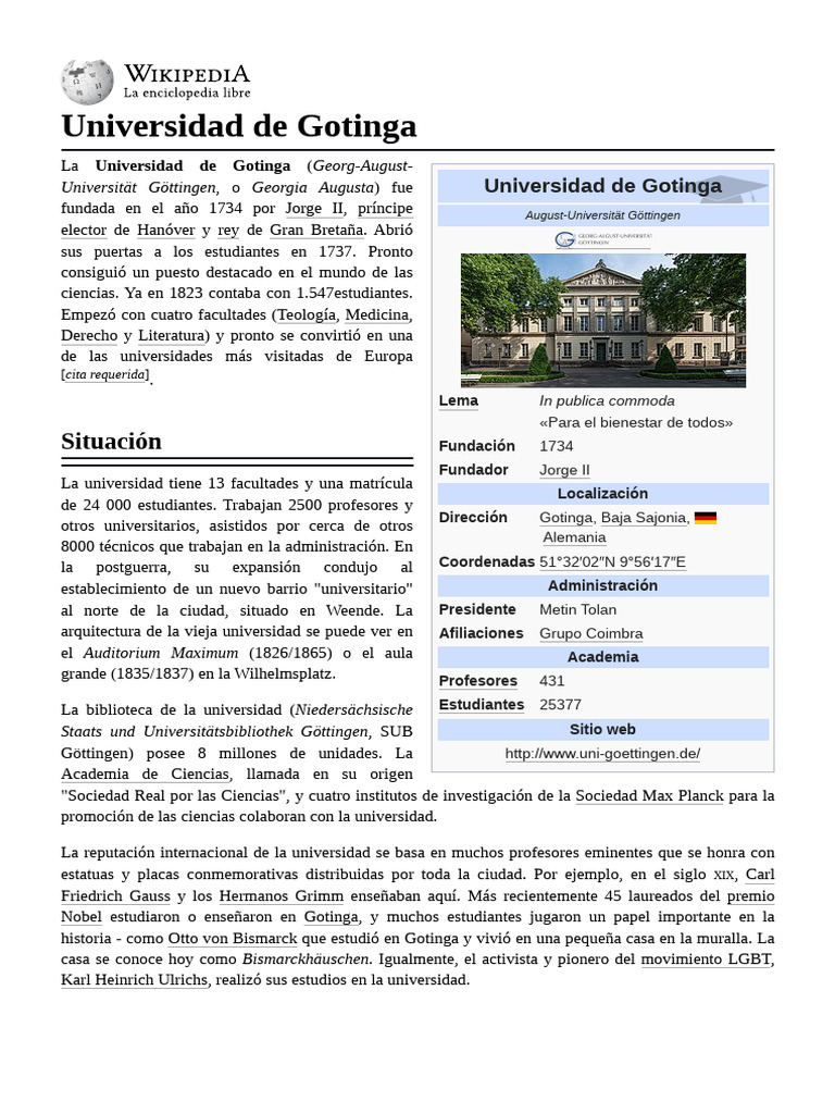 Universidad de Gotinga | PDF