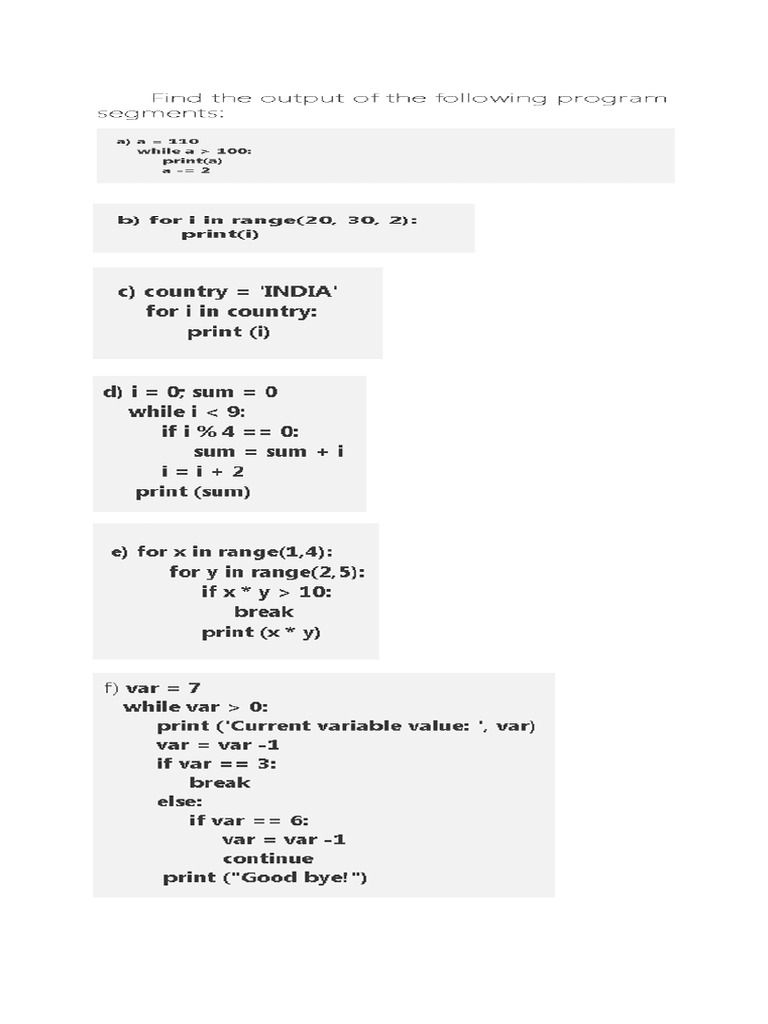 control flow HW | PDF