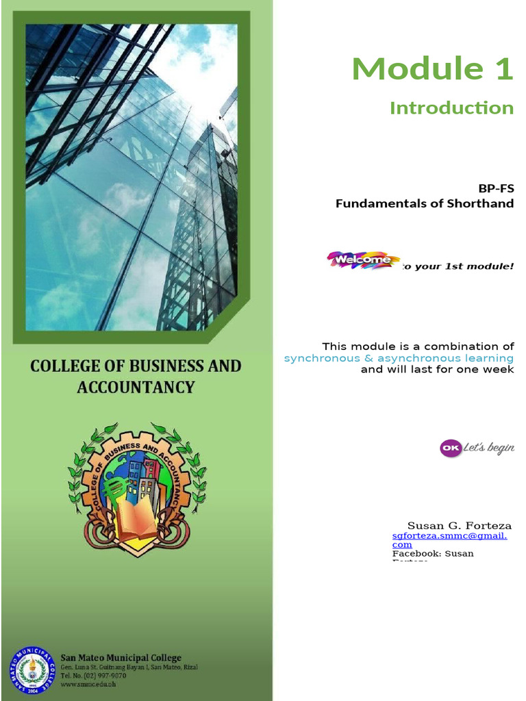 Shorthand Fundamentals Module 1 Guide | PDF | Shorthand | Written ...