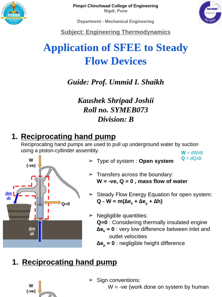 Applying steady flow energy equation | PDF | Pump | Fluid Dynamics