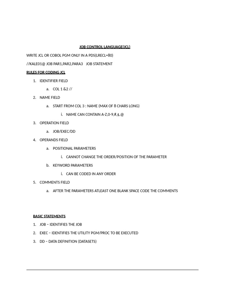 JCL | PDF | System Software | Software Engineering