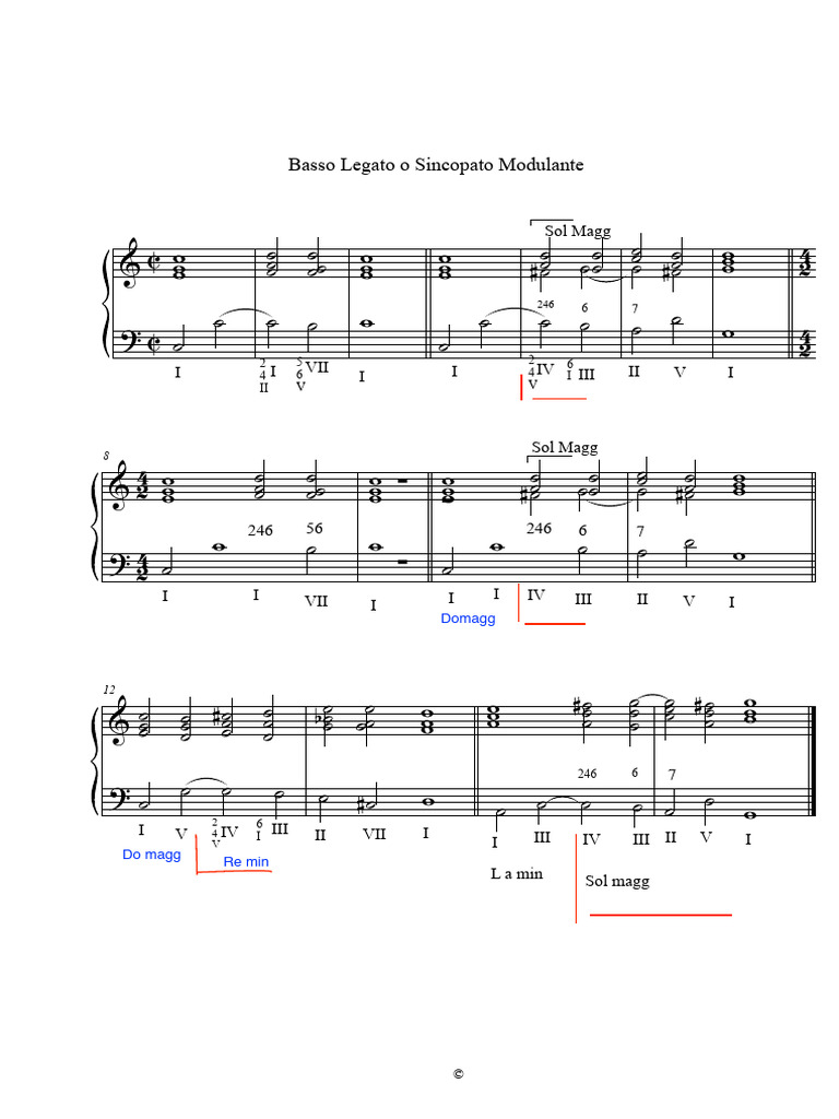 basso legato o sincopato modulante - score | PDF