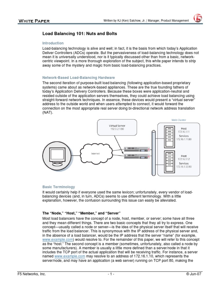 Load Balancing 101 Nuts Bolts | PDF | Load Balancing (Computing) | Port ...