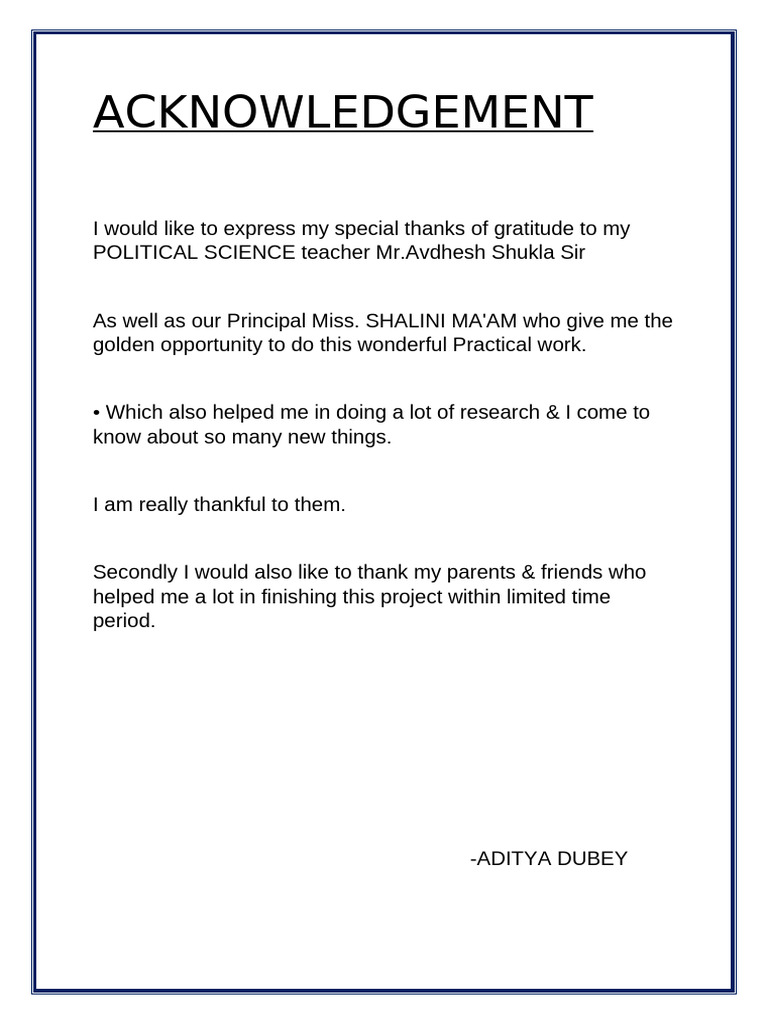 Acknowledgement Ps | PDF