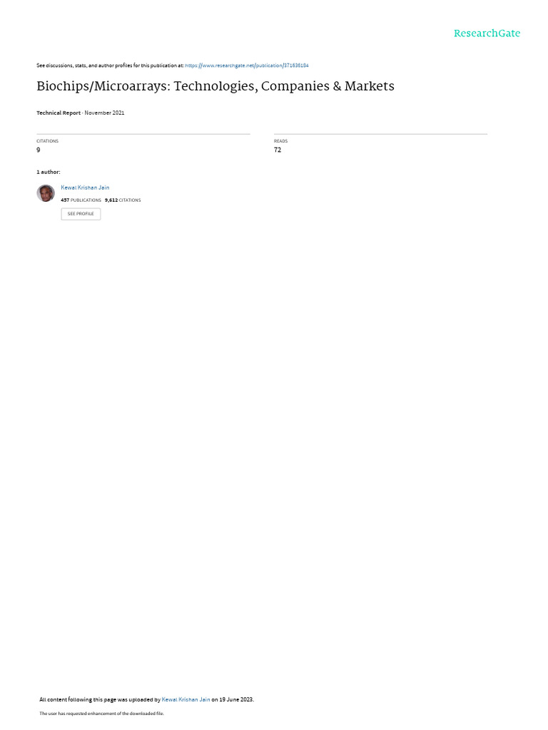 Biochips Microarrays Technologies Companies Markets Pdf Dna Microarray Microfluidics