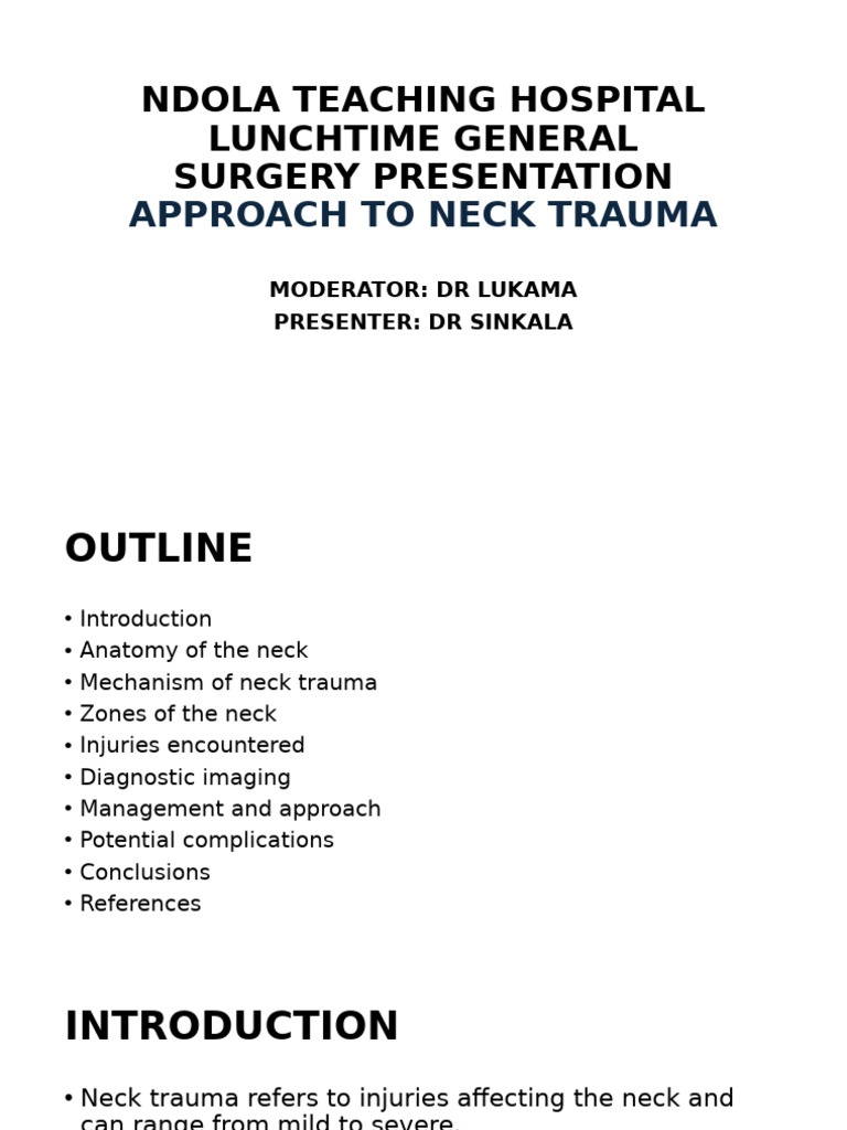 Neck Trauma Management Overview | PDF | Major Trauma | Neck