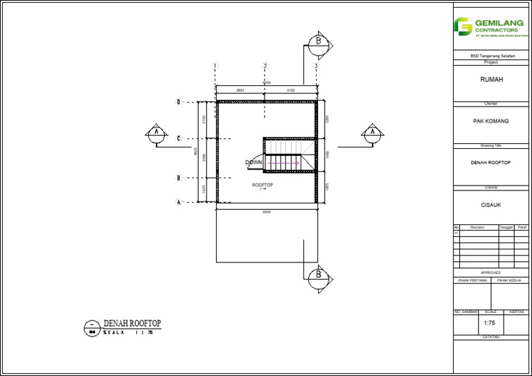 Rencana Denah Rooftop Pak Komang Rev1 | PDF