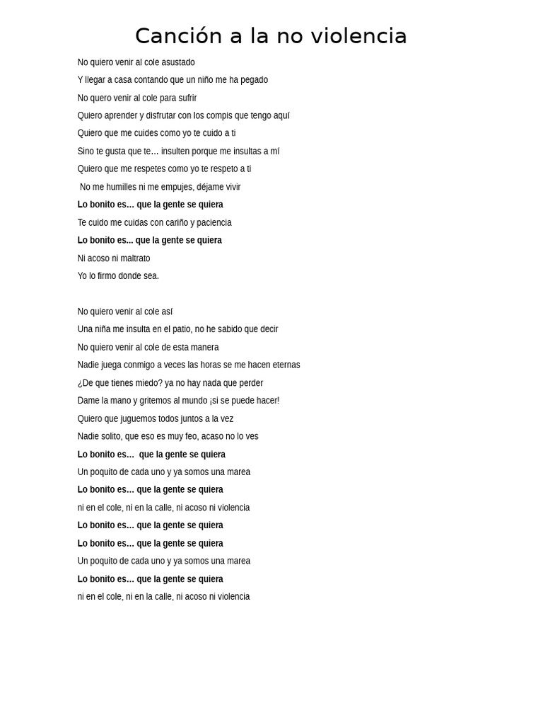 Canción A La No Violencia | PDF