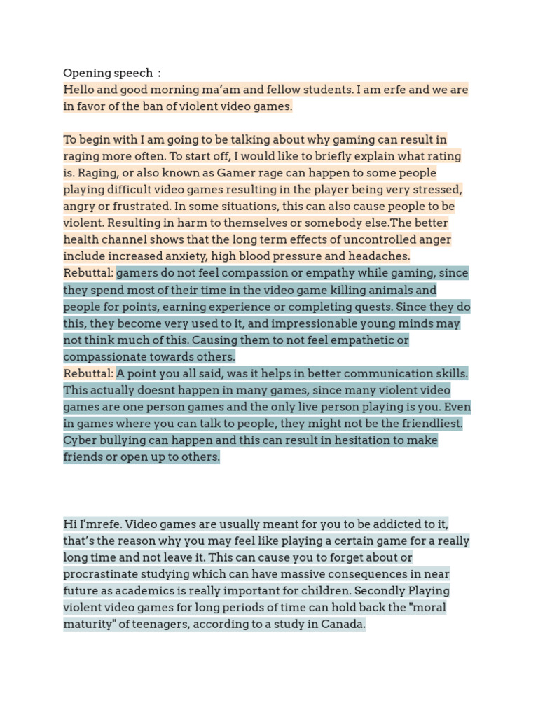 Why Violent Video Games Should Be Banned | PDF | Video Games | Empathy