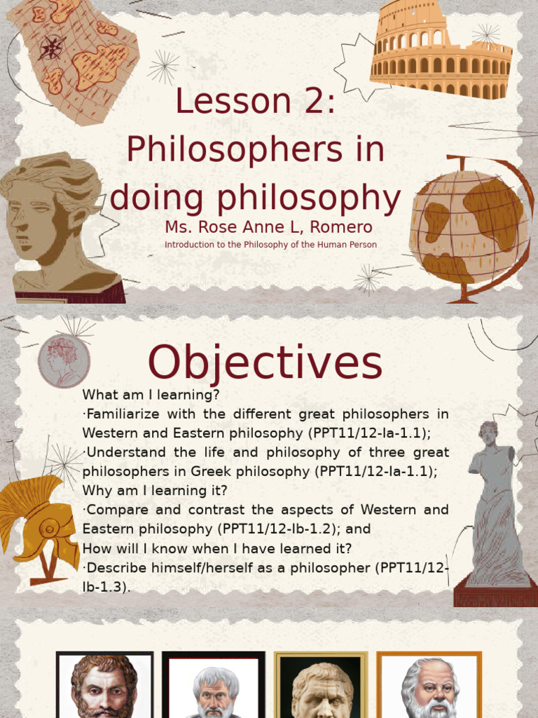 Lesson 2 Philosophers in Doing Philosophy | PDF | Socrates | Aristotle