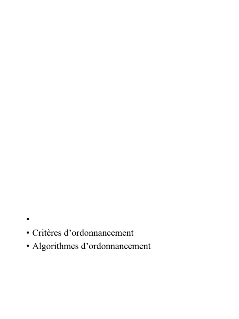 Ordonnancement des processus : concepts et algorithmes | PDF ...