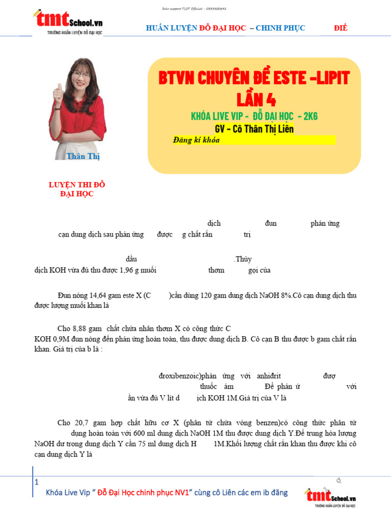 BTVN CHUYÊN ĐỀ 1 - LẦN 4 | PDF