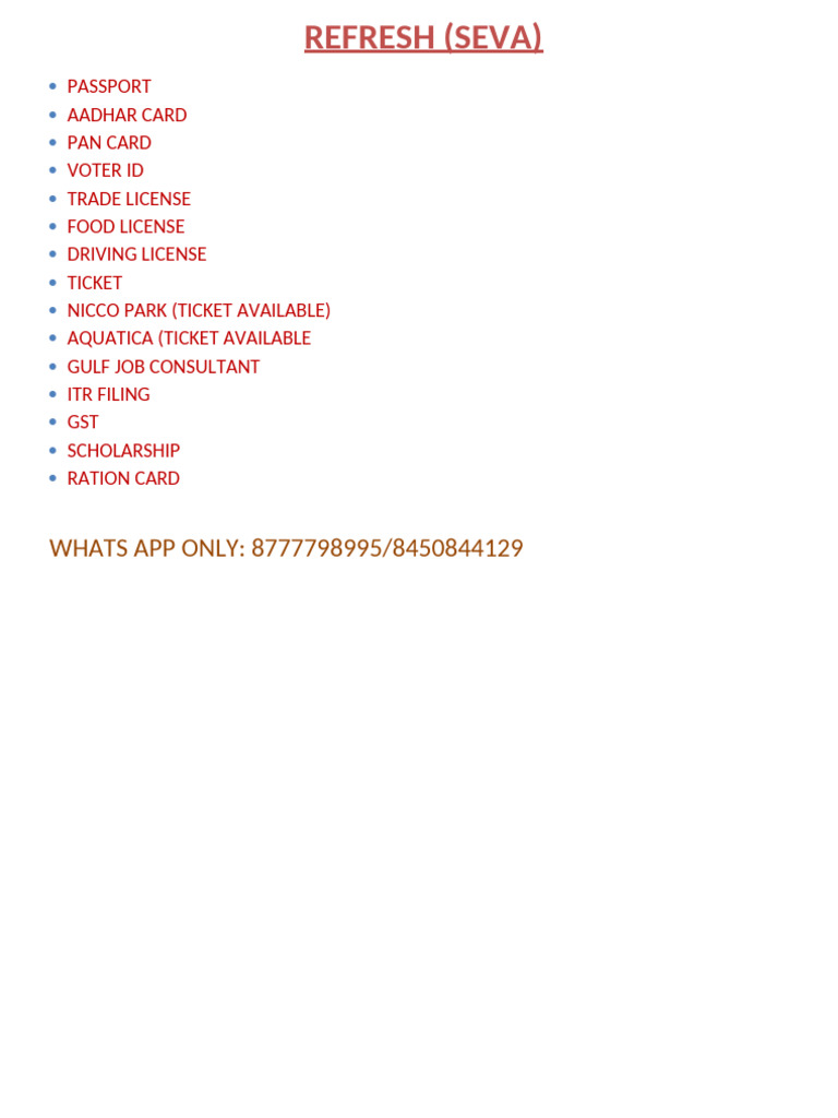 Refresh(Seva) | PDF