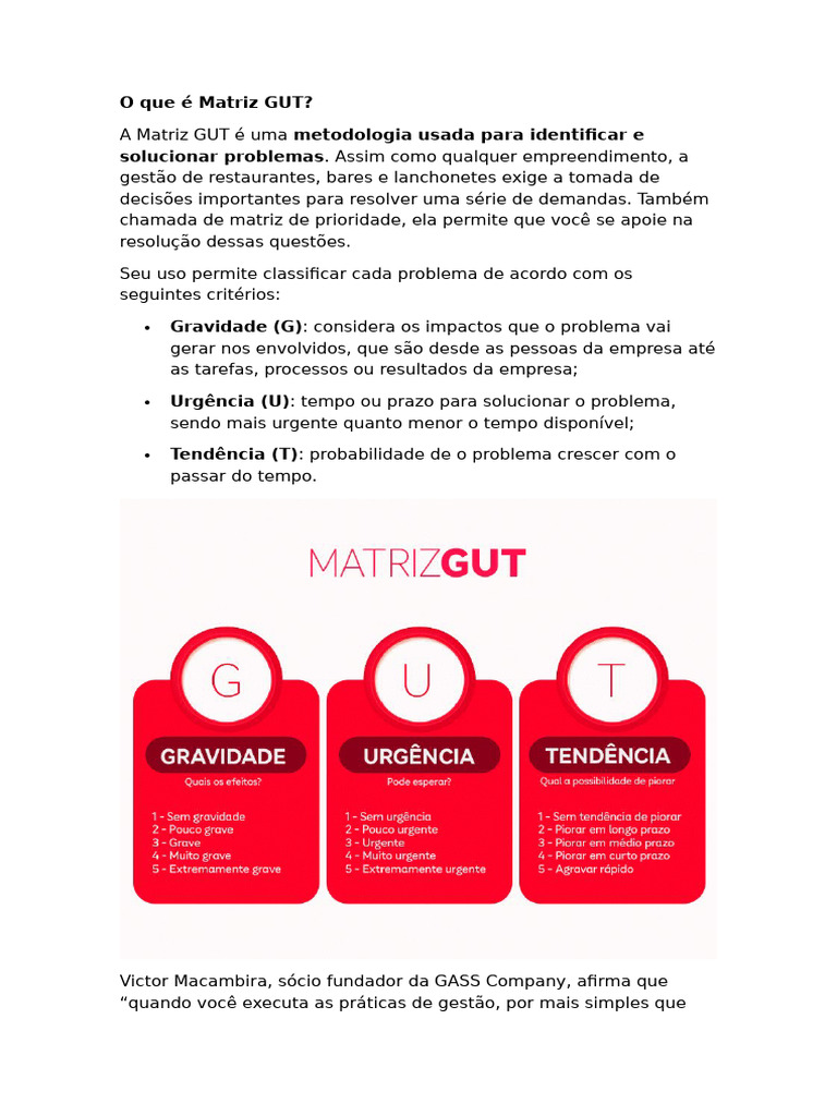 O que é Matriz GUT | PDF