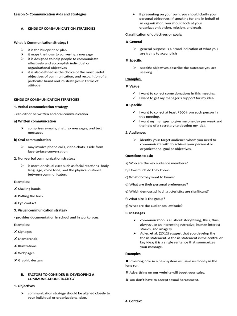 Lesson 6- Comm | PDF | Communication | Human Communication