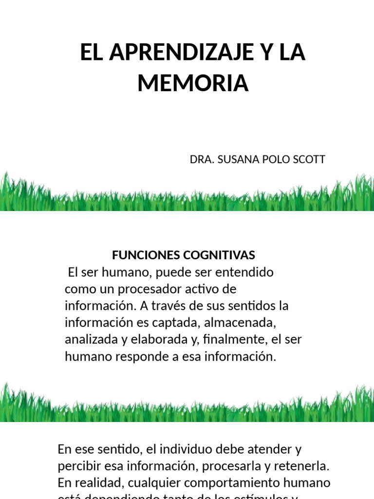 El Aprendizaje y La Memoria | PDF | Memoria | Aprendizaje