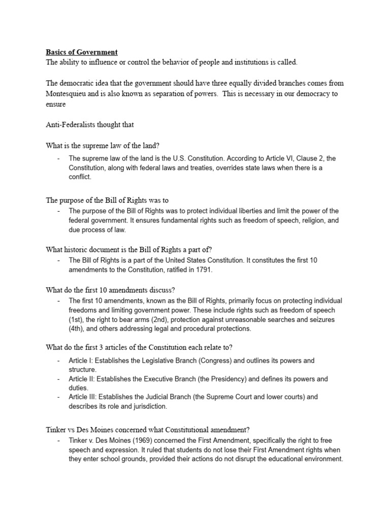 Amanda Santos Palma - GOV Final Exam Study Guide Worksheet Format ...