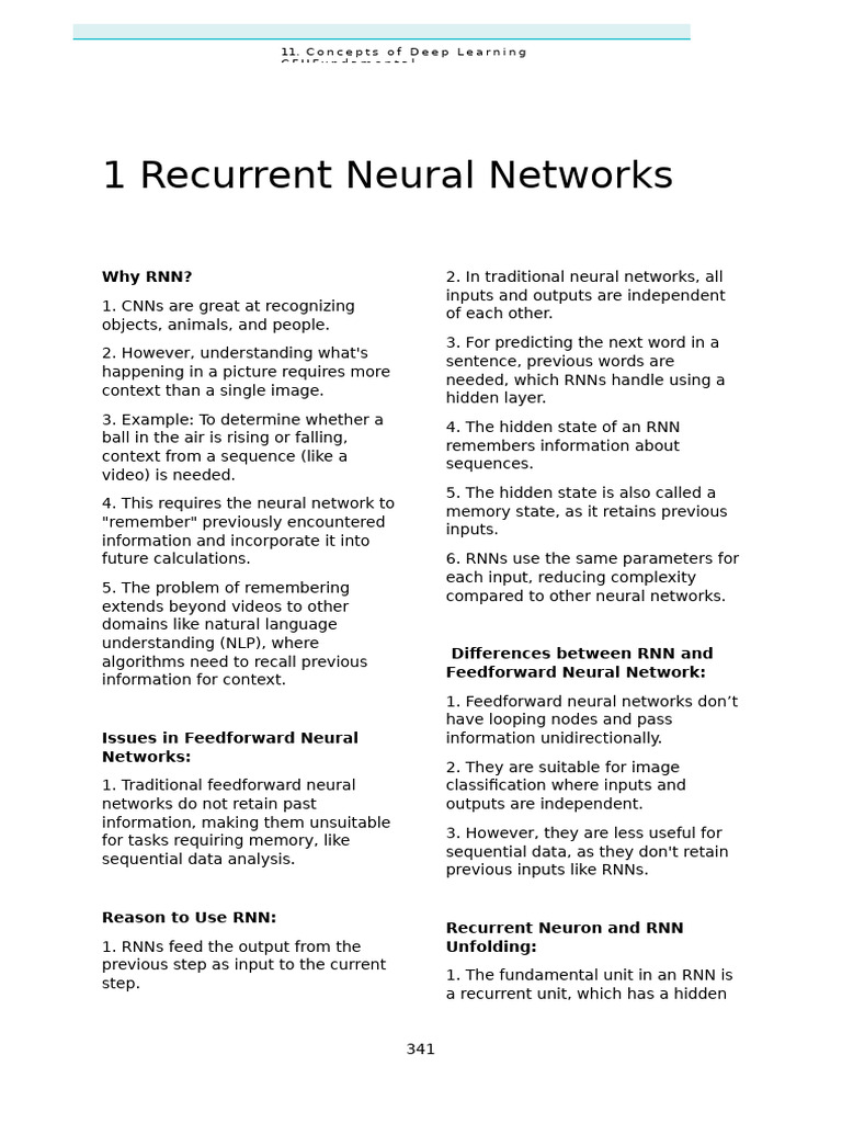 1 Recurrent Neural Networks | PDF | Artificial Neural Network | Applied ...