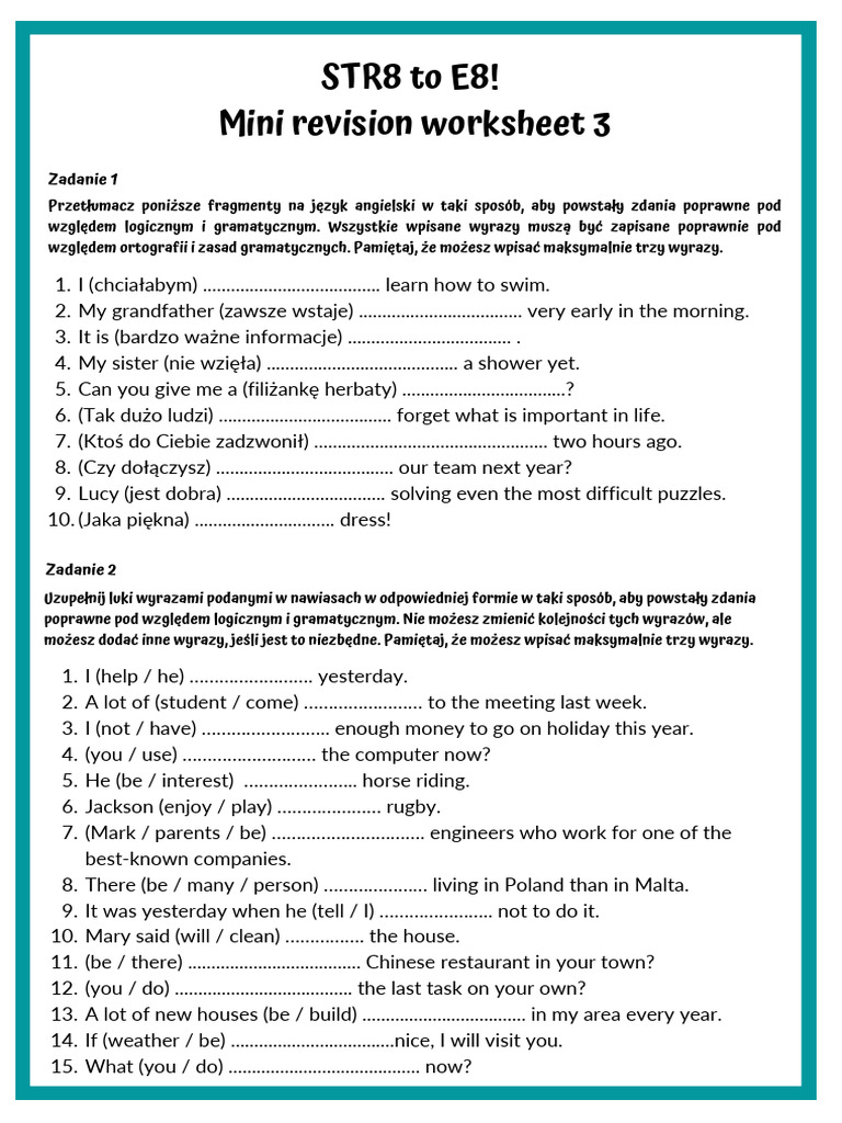 STR8-to-E8-Mini-revision-worksheets-calosc | PDF