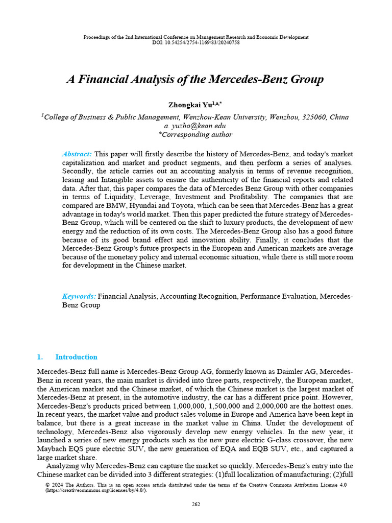 Mercedes-Benz Group Financial Analysis | PDF | Goodwill (Accounting ...
