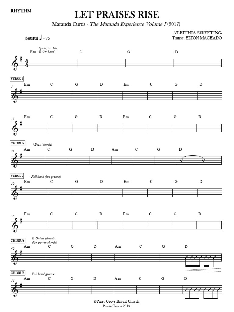 Let Praises Rise (Maranda Curtis) - em - Rhythm | PDF | Song Structure ...
