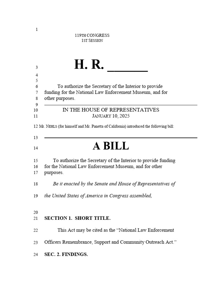 NLEOMF Bill Text (119th) | PDF | Washington | Government
