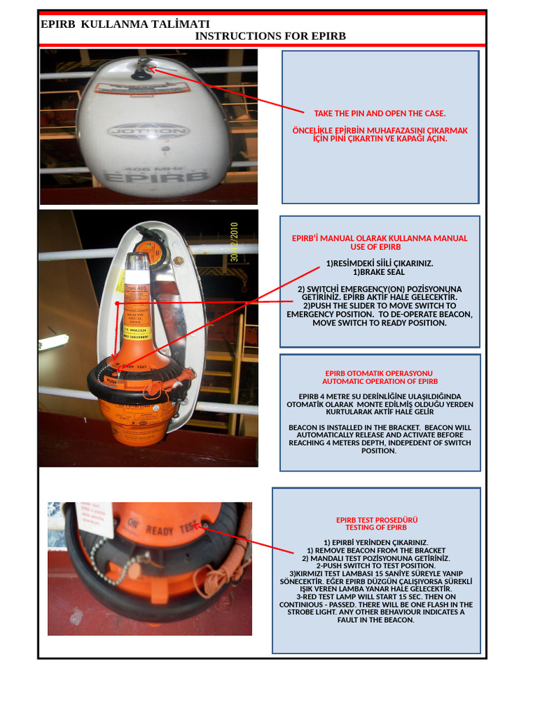 EPIRB Kullanma Talimatı | PDF