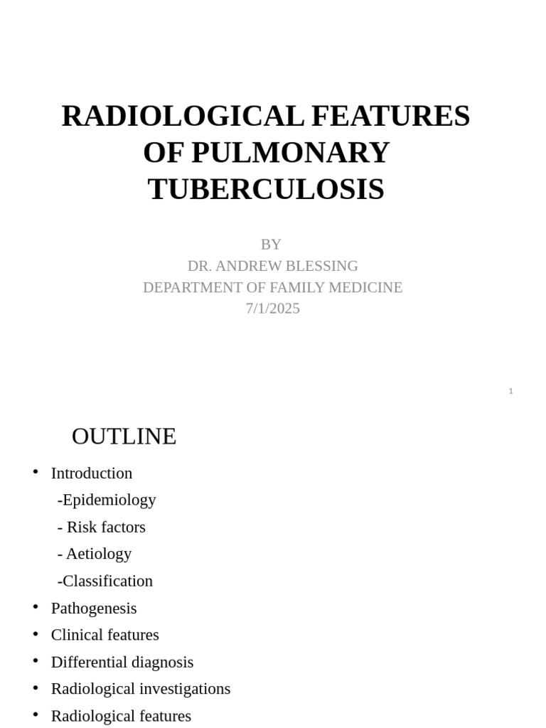 Blessing Andrew Radiology Present | PDF | Tuberculosis | Radiology