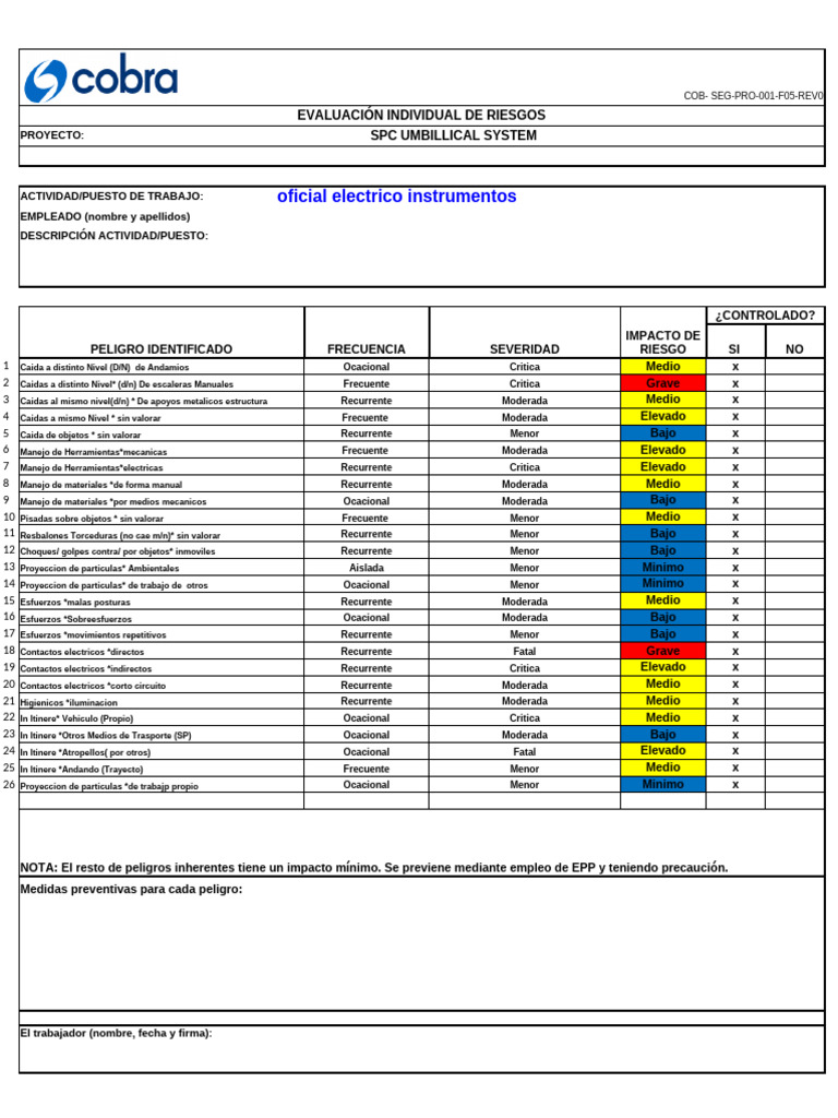 Cob - Seg-Pro-001-F05-Rev0 | PDF