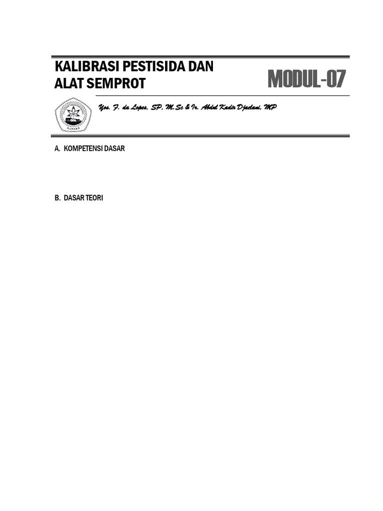 Rumus Kalibrasi Alat Semprot Pestisida | PDF