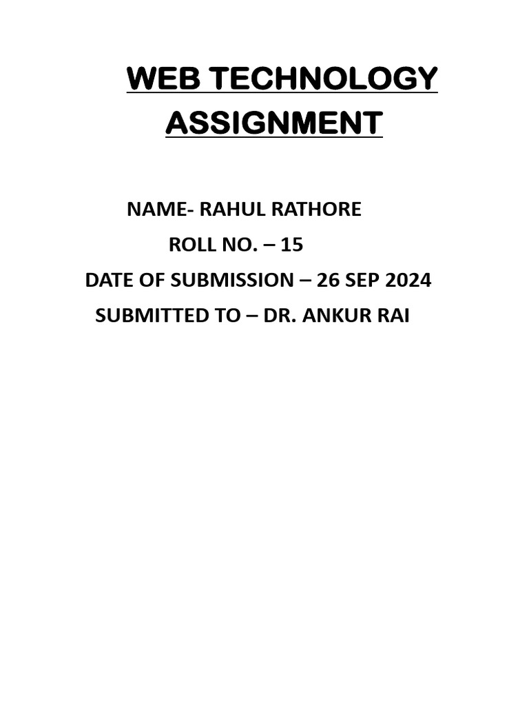 Web Technology Assignment | PDF