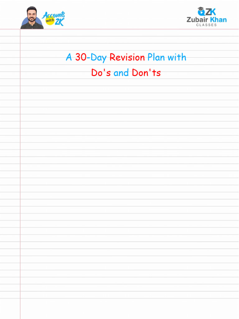 A 30-Day Revision Plan With Do's & Don'ts | PDF | Psychology | Cognition