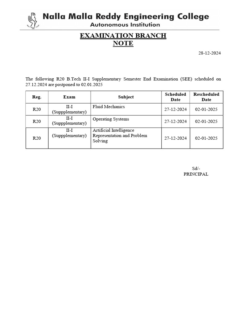 Exam Branch Note | PDF