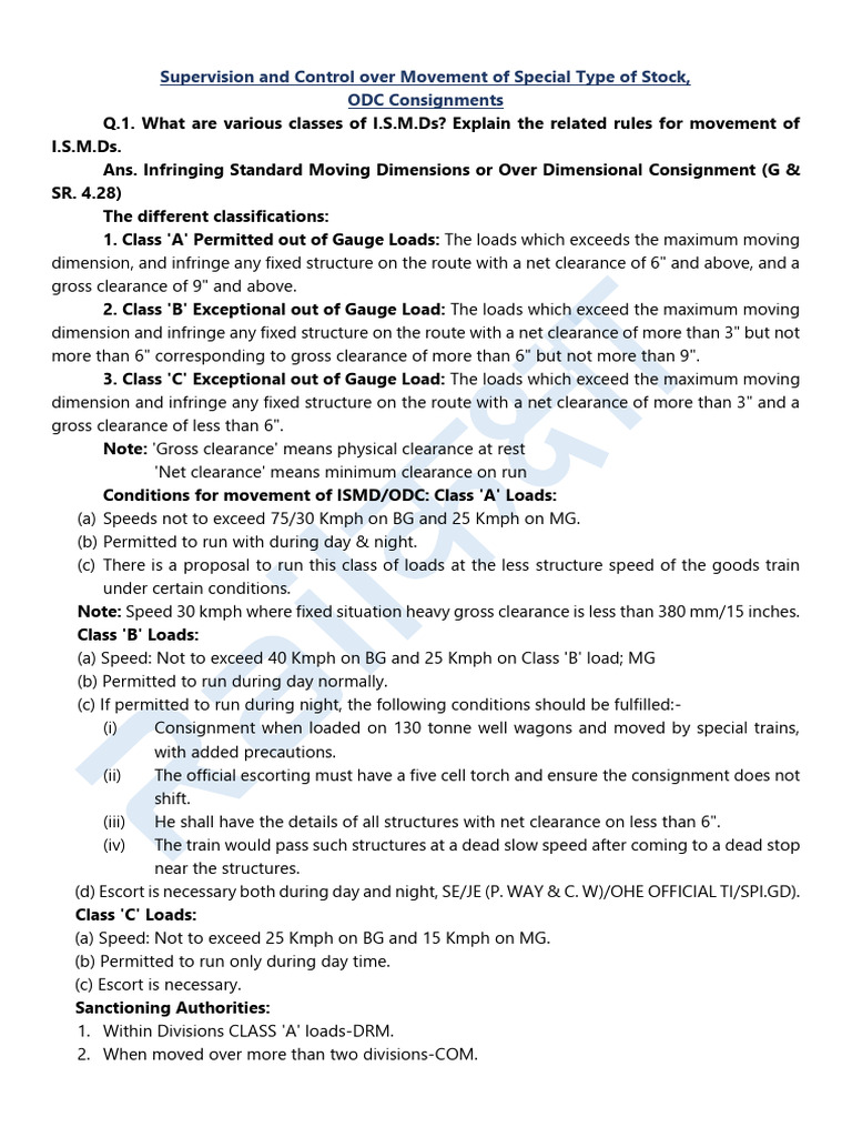 ODC Consignment Movement Rules | PDF | Sustainable Transport ...