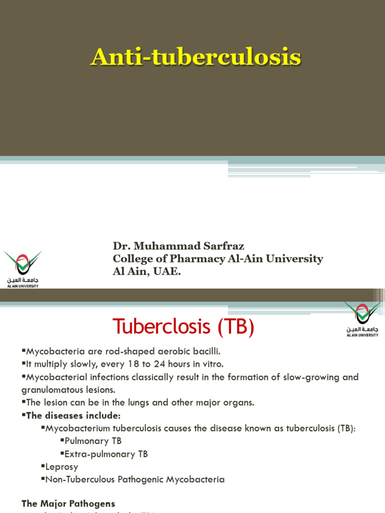 Lecture 12 Antituberculosis | PDF | Tuberculosis | Clinical Medicine