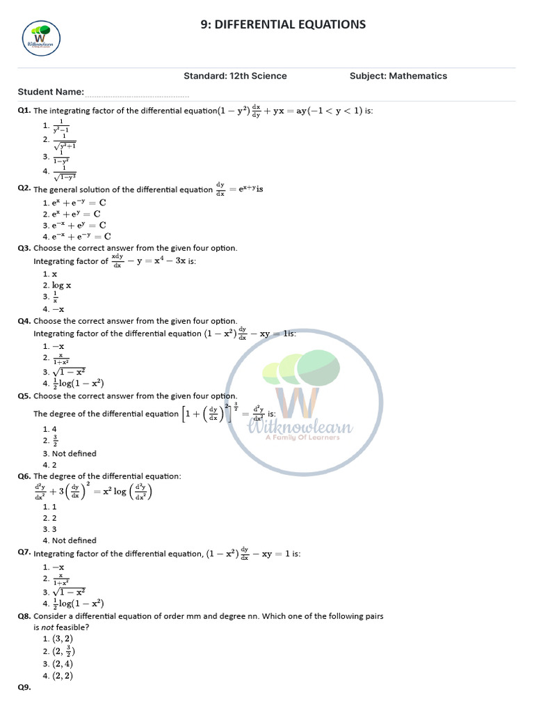 ncert-maths-class-12th-differential-equation-100-questions-with-solutions-including-mcq-0-2023 ...