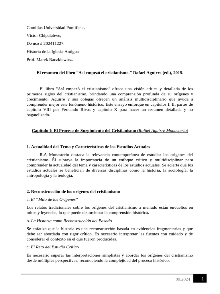 Resumen Del Libro Así Empezo El Cristianismo | PDF | Jesús | Gnosticismo