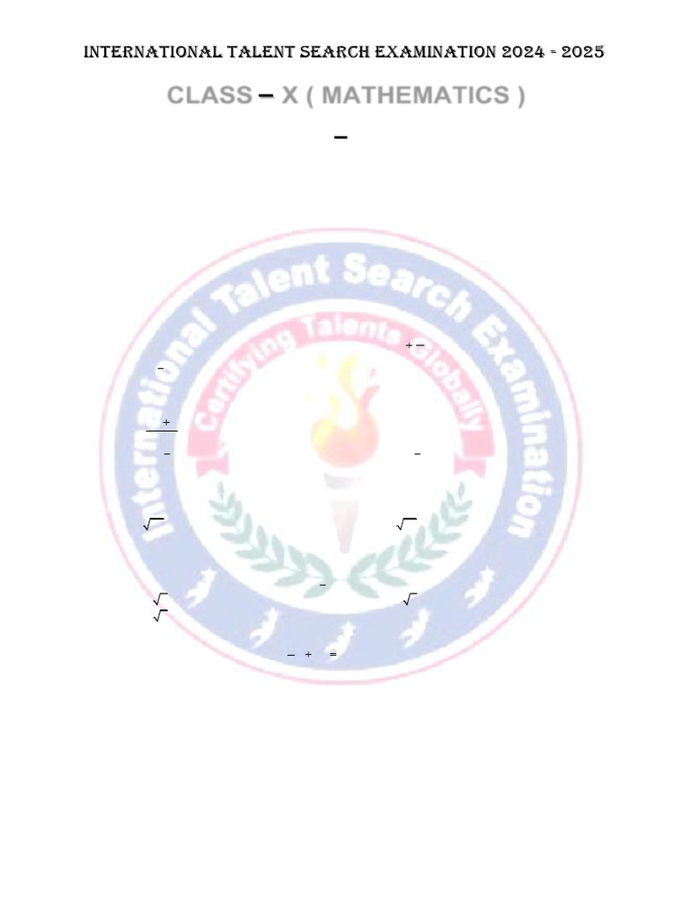 Class X Set 1 Maths | PDF | Circle | Rational Number