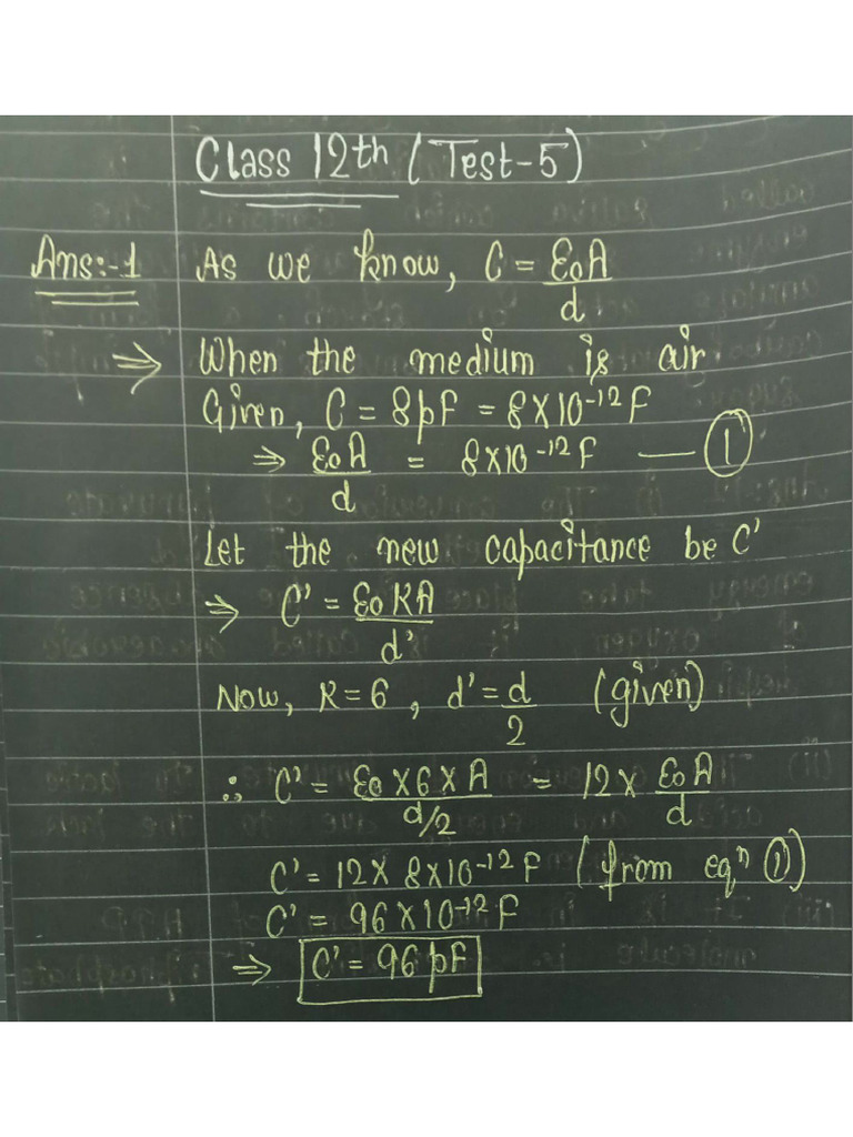 Class 12th Test 5 Pdf