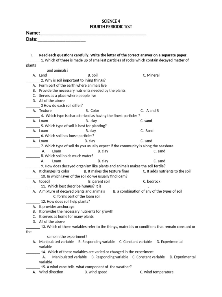 SCIENCE 4 | PDF | Soil | Loam