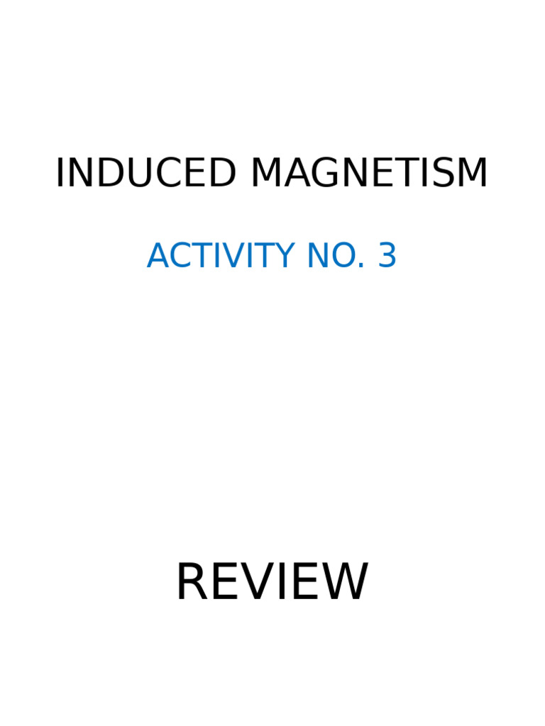 Induced Magnetism | PDF