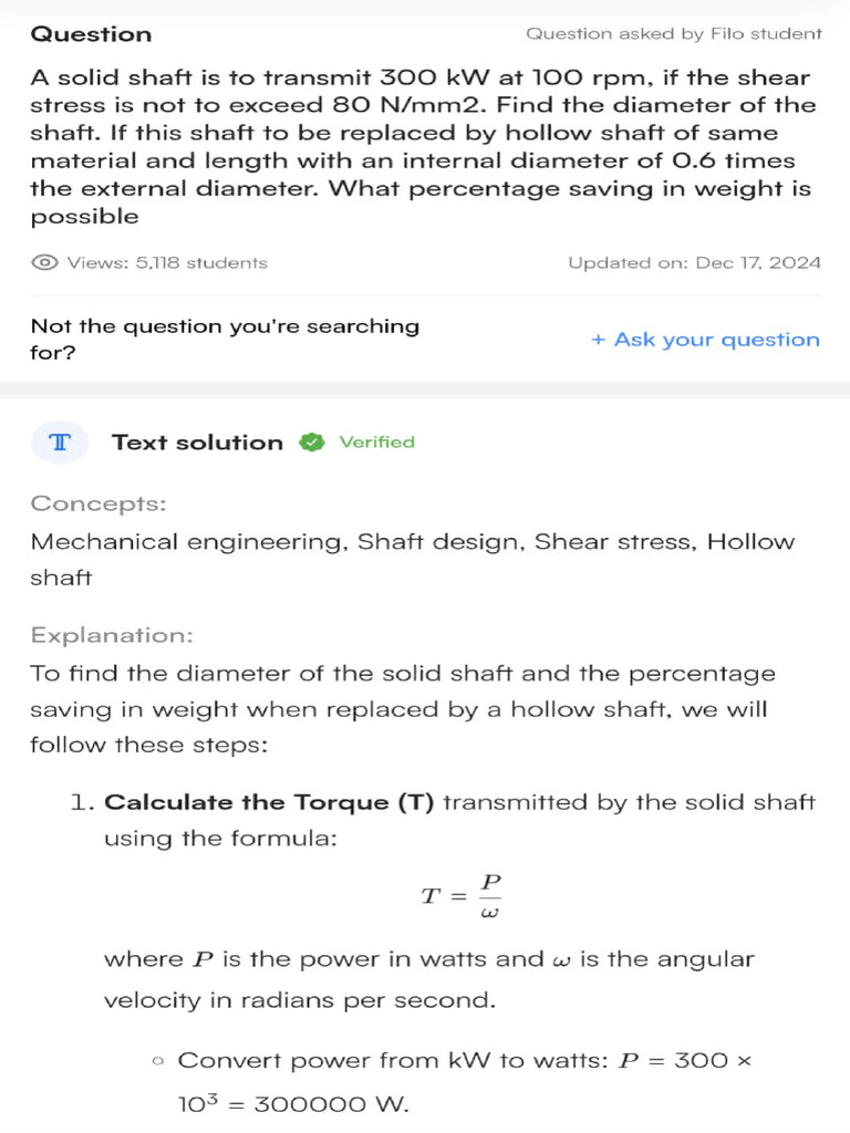 5th Question - Step by step | PDF | Applied And Interdisciplinary Physics | Torque