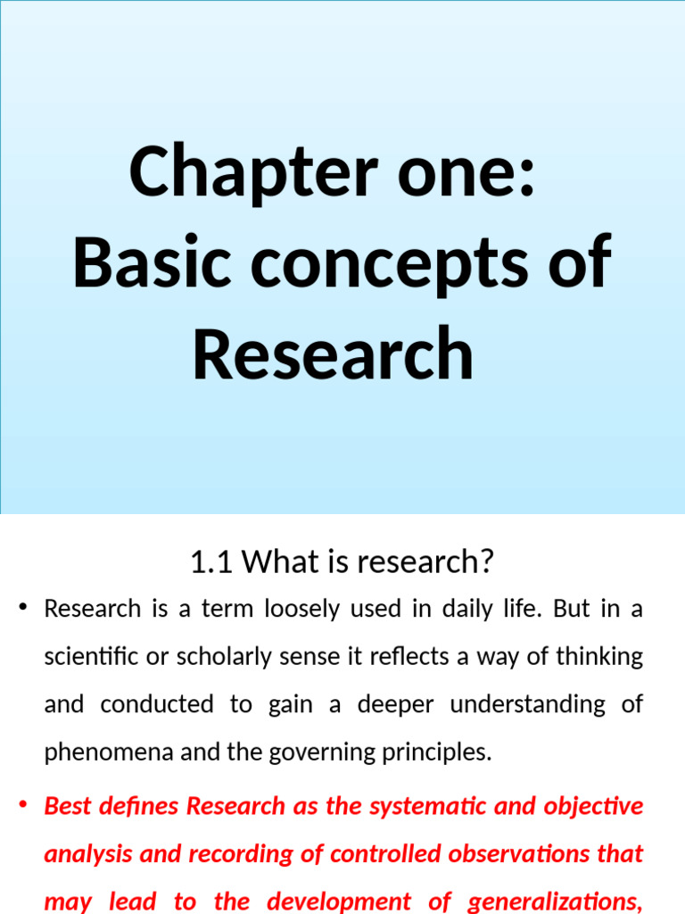 2014 Chapter 1 - 8 Basic Concept of Research | PDF | Sampling (Statistics) | Hypothesis