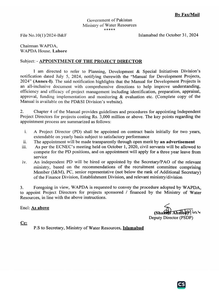 Project Director Appointment Procedure | PDF
